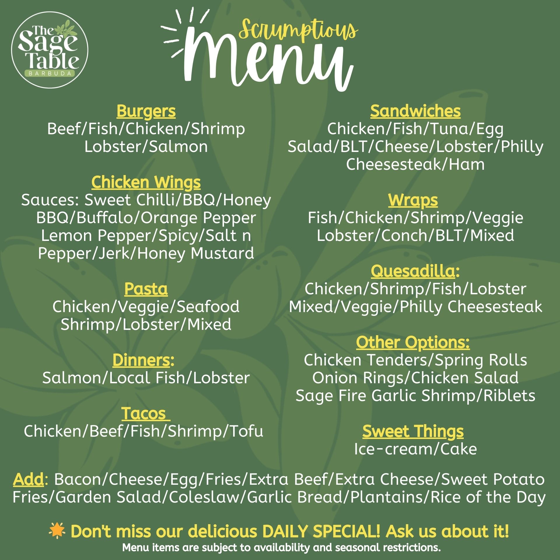 The Sage Table - Bar & Restaurant in Barbuda